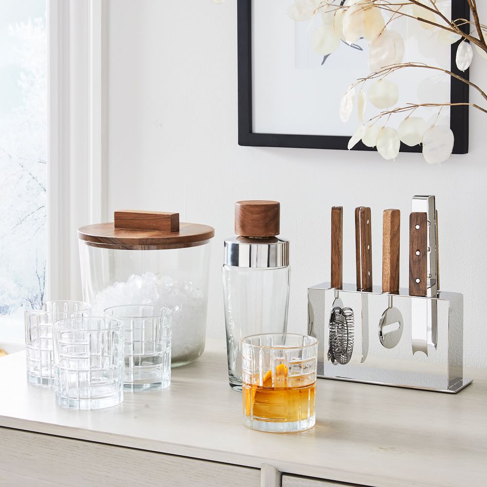Wood & Glass Barware Gift Set | West Elm