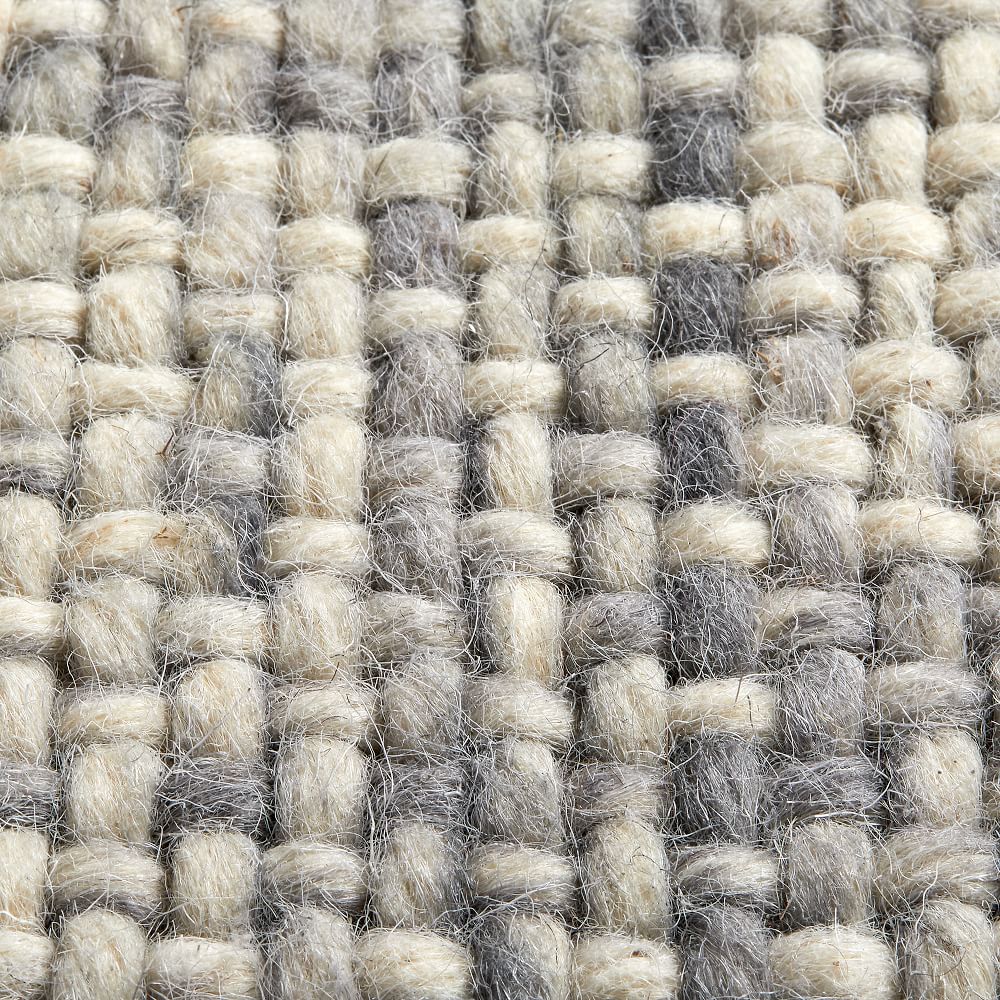 Mid-Century Heathered Basketweave Wool Rug | West Elm