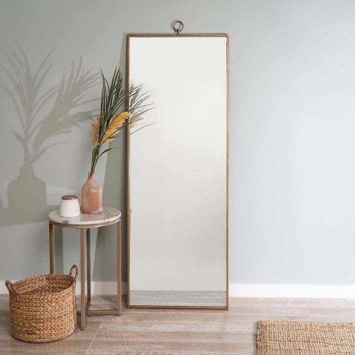 Metal Frame Antique Gold Floor Mirror - 24"W x 65"H | West Elm