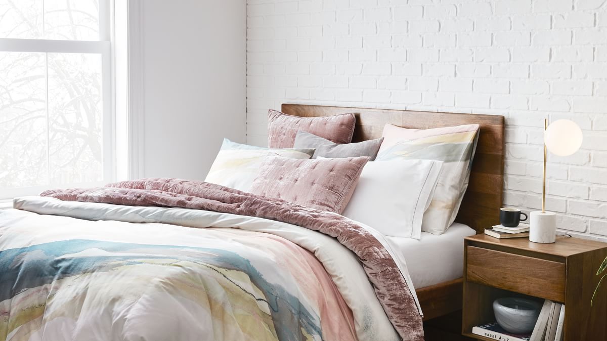 Lush Velvet Tack Stitch Quilt & Shams | West Elm