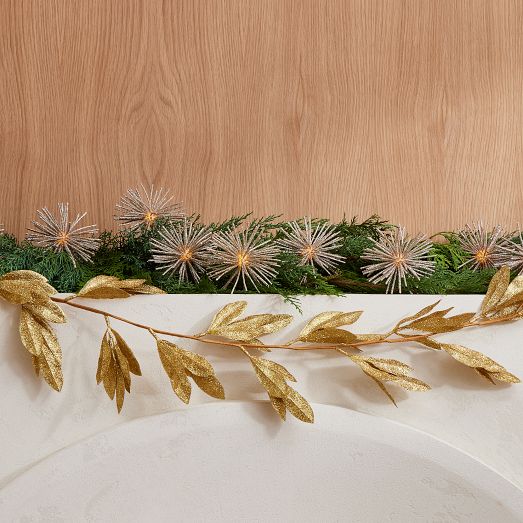 LED Metal Leaf Garland | West Elm
