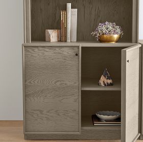 Holmes Modular 2-Door Wood Console w/ Open Hutch (36") | West Elm