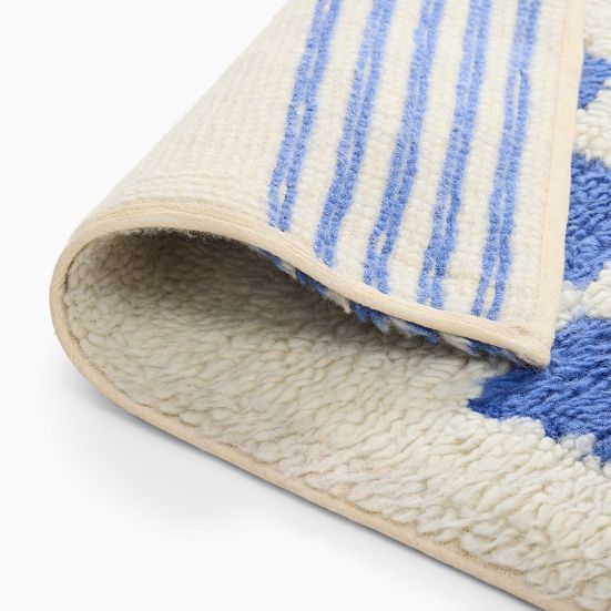 Soft Checkered Shag Washable Rug | West Elm