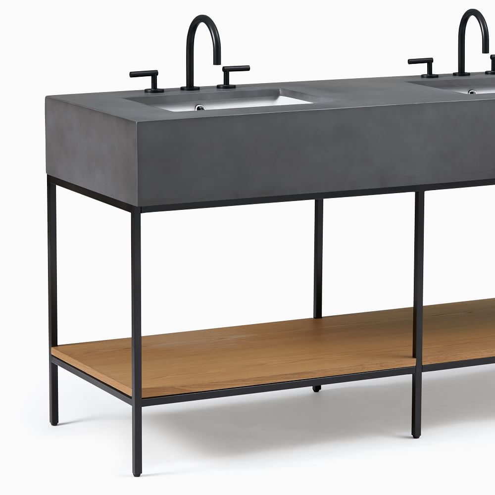 Streamline Concrete Double Bathroom Vanity (63") | West Elm