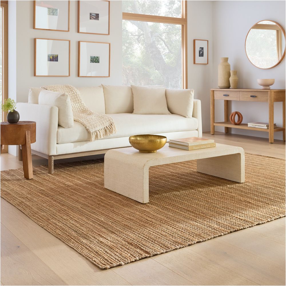 Textured Stripe Jute Rug | West Elm