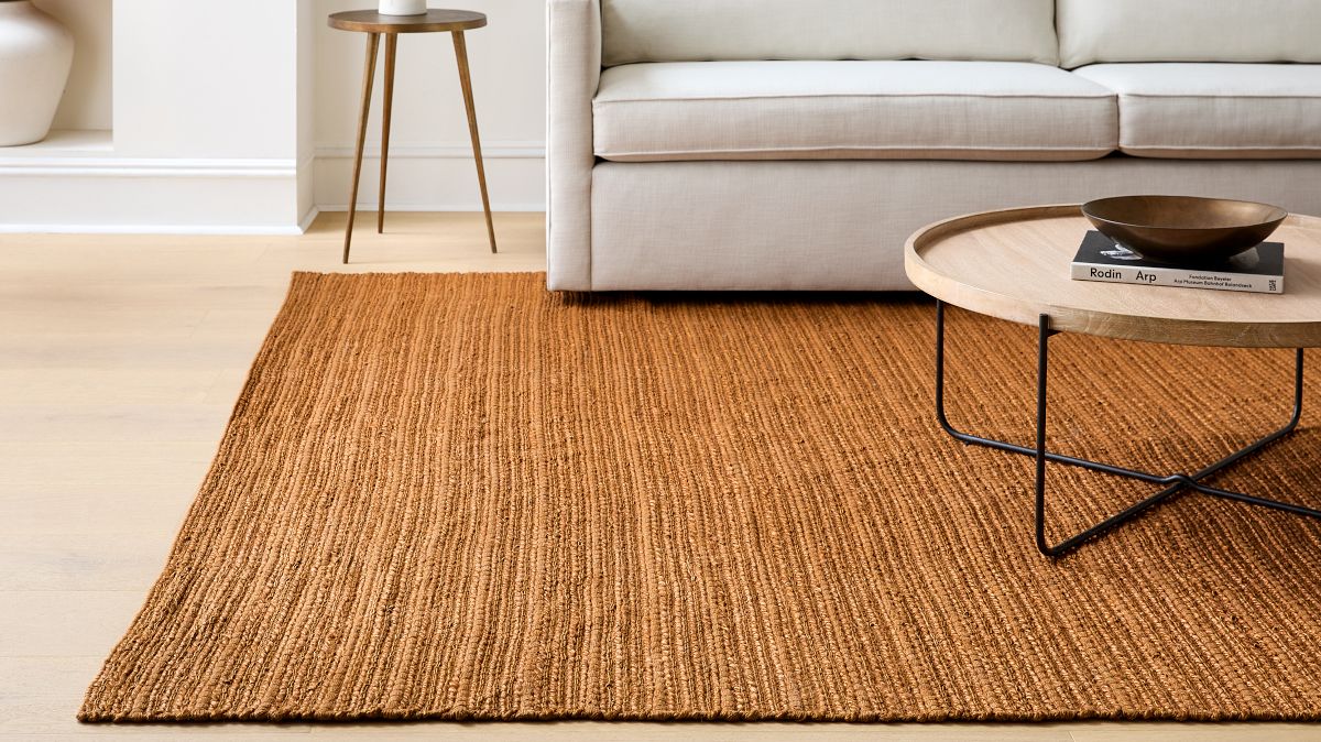Textured Stripe Jute Rug | West Elm