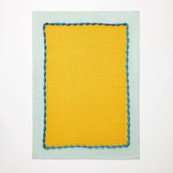 Misha & Puff Ruffle Frame Knit Baby Blanket | West Elm