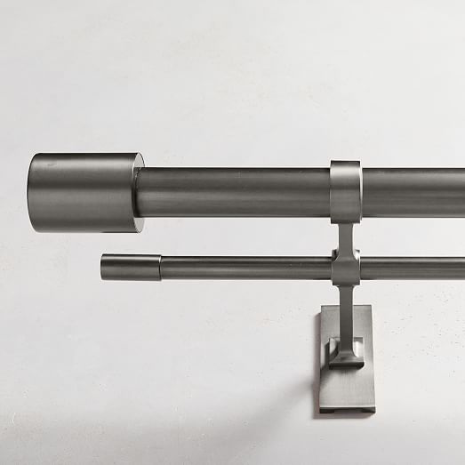 Oversized Adjustable Curtain Rod w/ Cylinder Finials | West Elm
