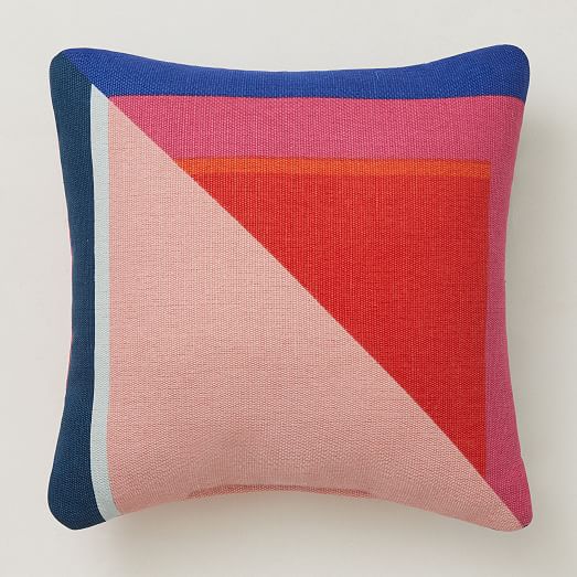 Split Colorblock Indoor/Outdoor Pillow | West Elm