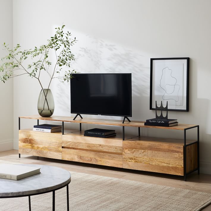 Industrial Storage Media Console (80"–96") | West Elm