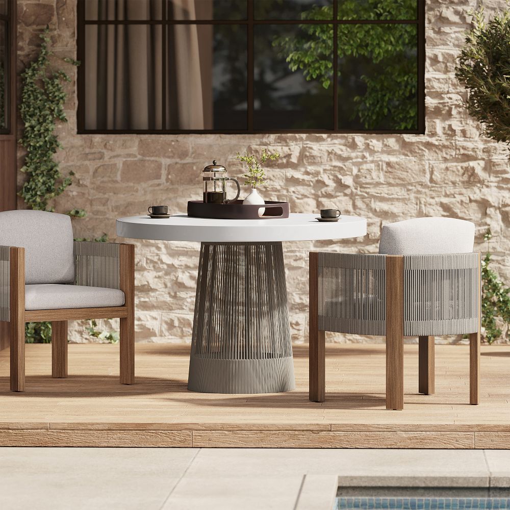 Porto Pedestal Concrete Outdoor Dining Table (32"–44") | West Elm