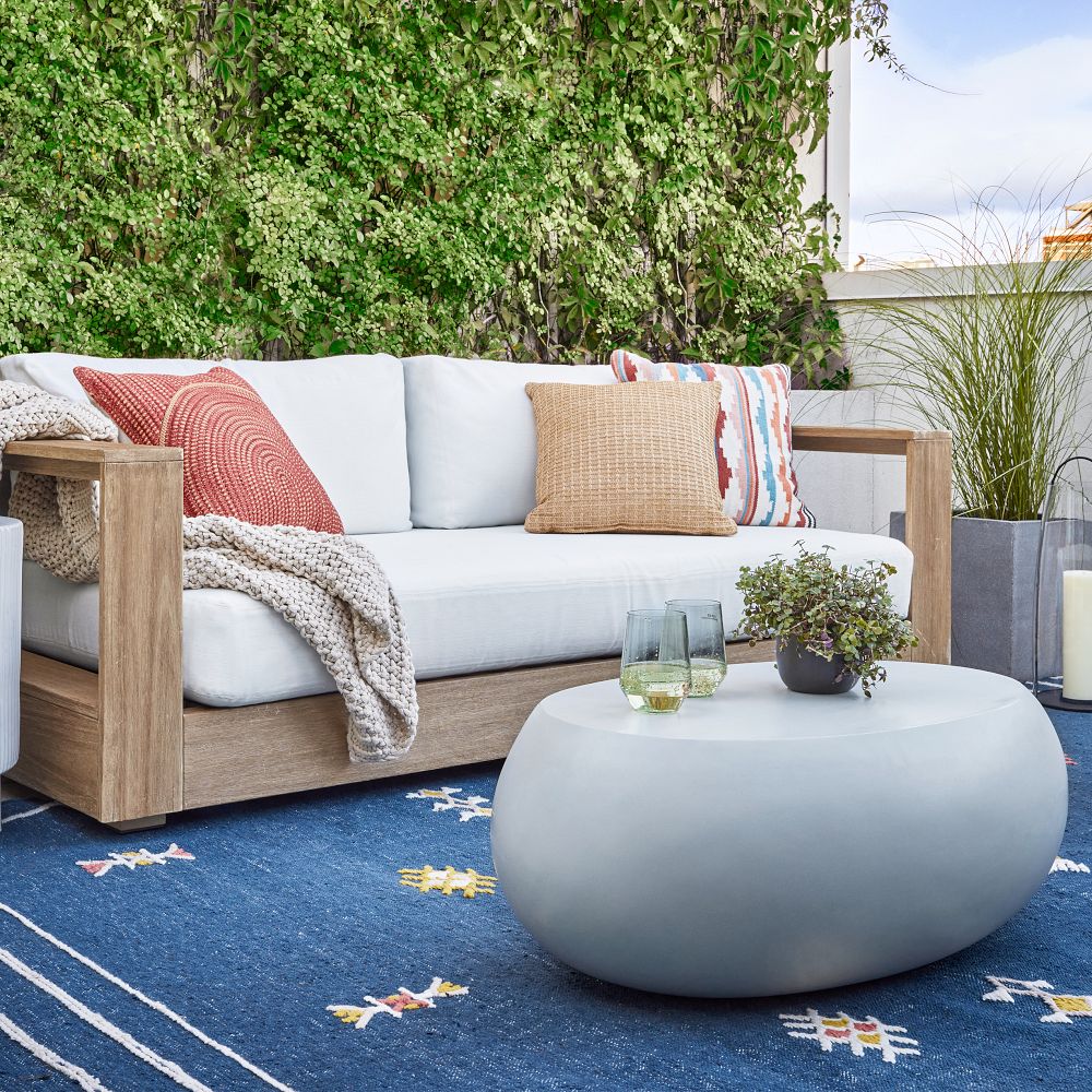 Indoor/Outdoor Pebble Oval Coffee Table (36") | West Elm