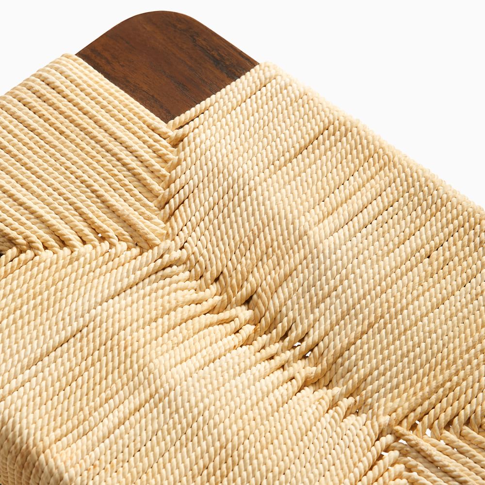 Mahogany Woven Rope Stool (20") | West Elm