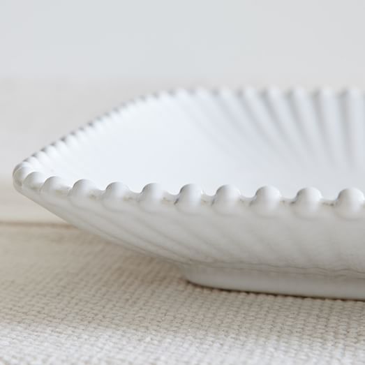 Costa Nova Pearl White Stoneware Rectangular Platters | West Elm