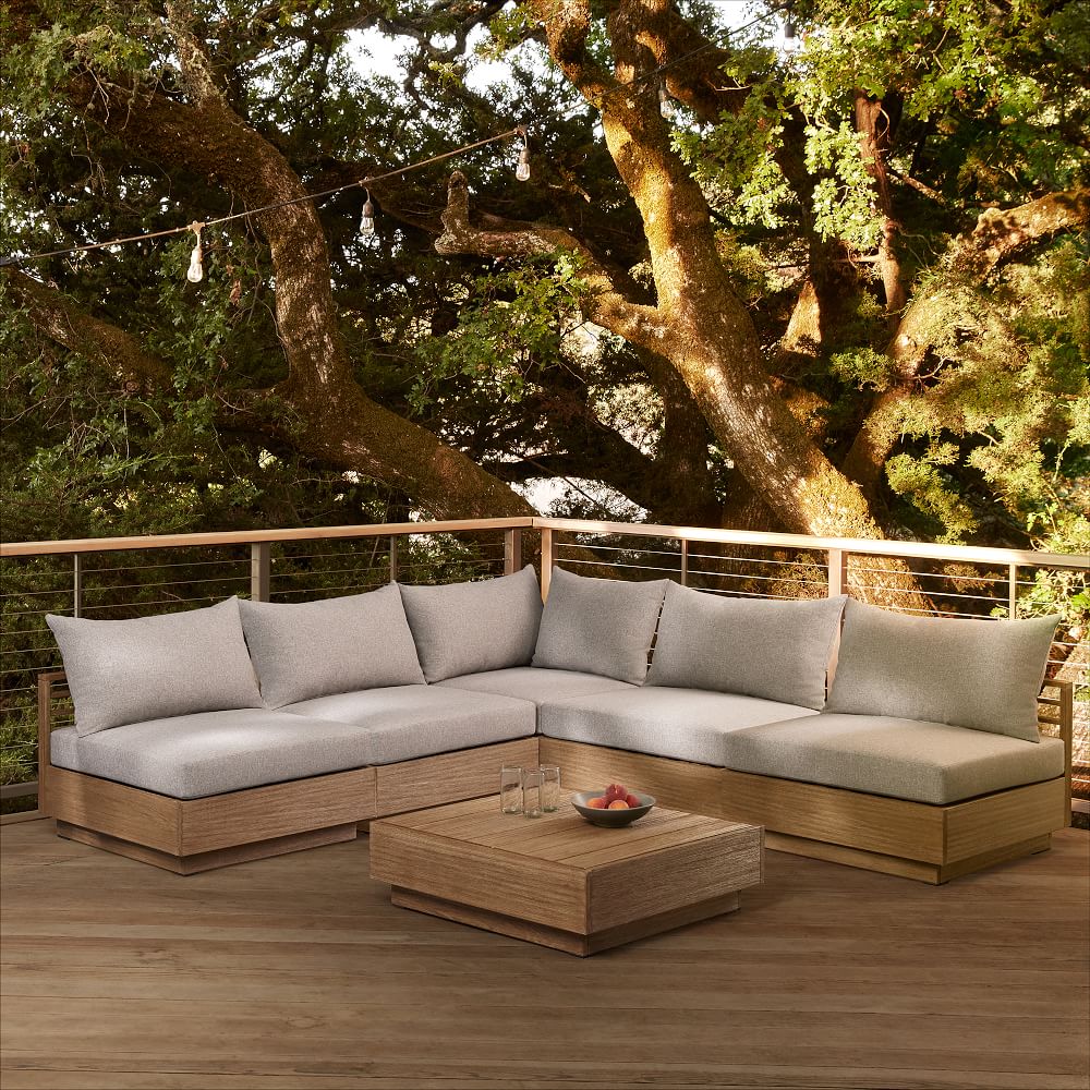 Santa Fe Slatted Modular Outdoor 5-Piece Sectional | West Elm