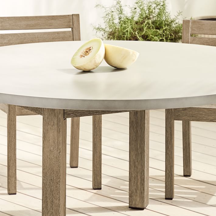 Portside Outdoor Concrete Round Dining Table (60") | West Elm
