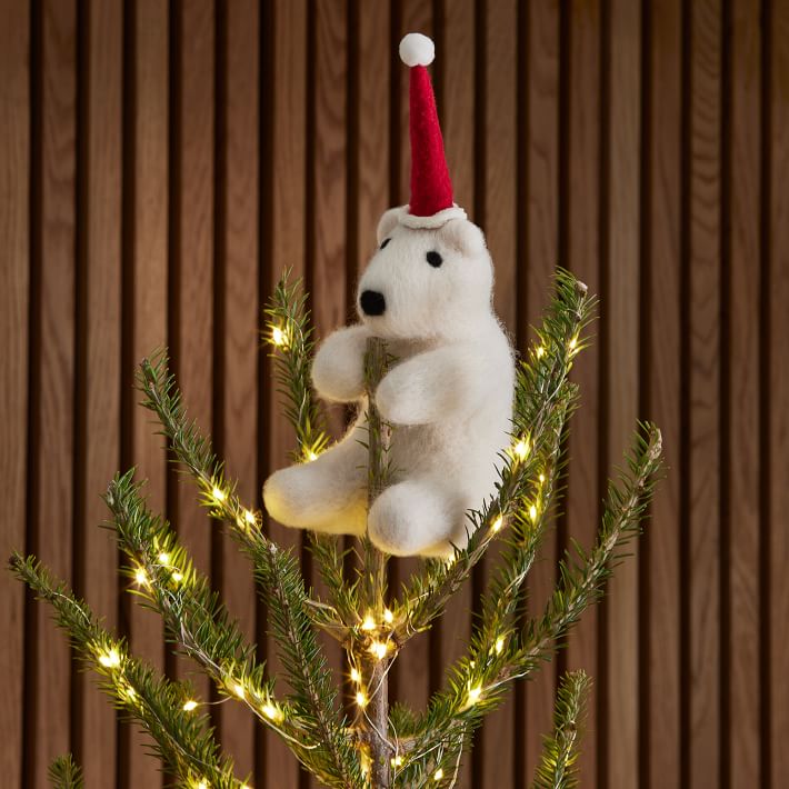 Hugging Polar Bear Tree Topper | West Elm