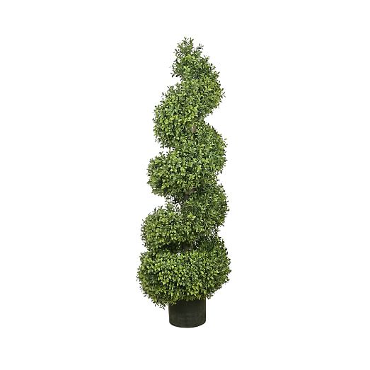 Faux Potted Boxwood Spiral Tree | West Elm