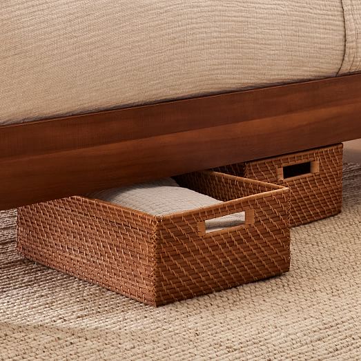 Modern Weave Rattan Underbed Baskets | West Elm