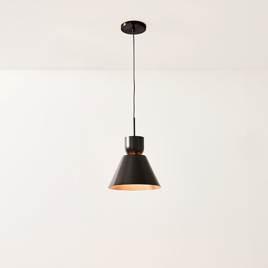 Sculptural Tapered Metal Pendant | West Elm