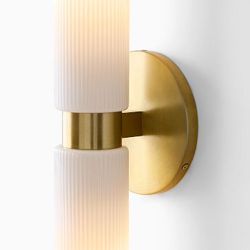 Fluted Double Short Indoor/Outdoor Sconce (3") | West Elm