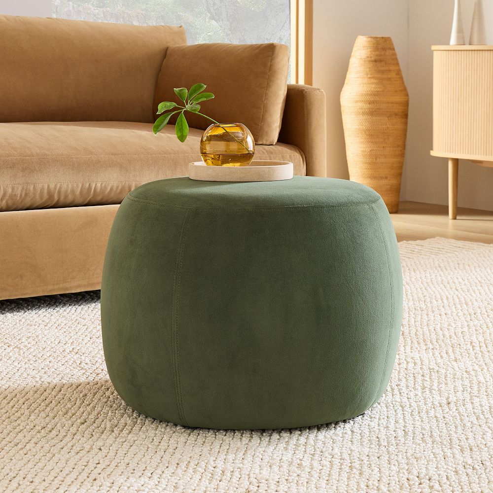 Cobble Round Ottoman - Small | West Elm