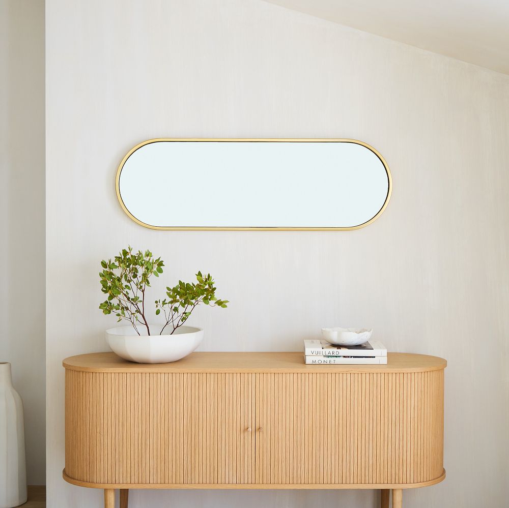 Metal Framed Pill Mirror - 16"W x 48"H | West Elm