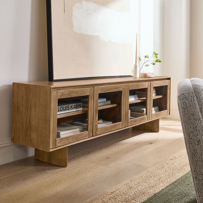 Anton Glass Media Console (68"–80") | West Elm