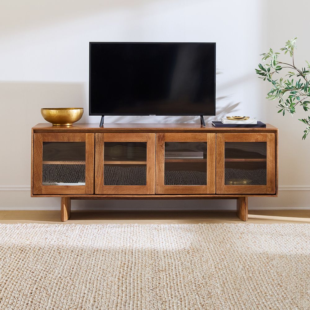 Anton Glass Media Console (68"–80") | West Elm