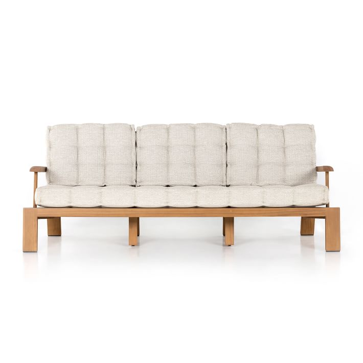 Outdoor Teak Block Leg Sofa | West Elm