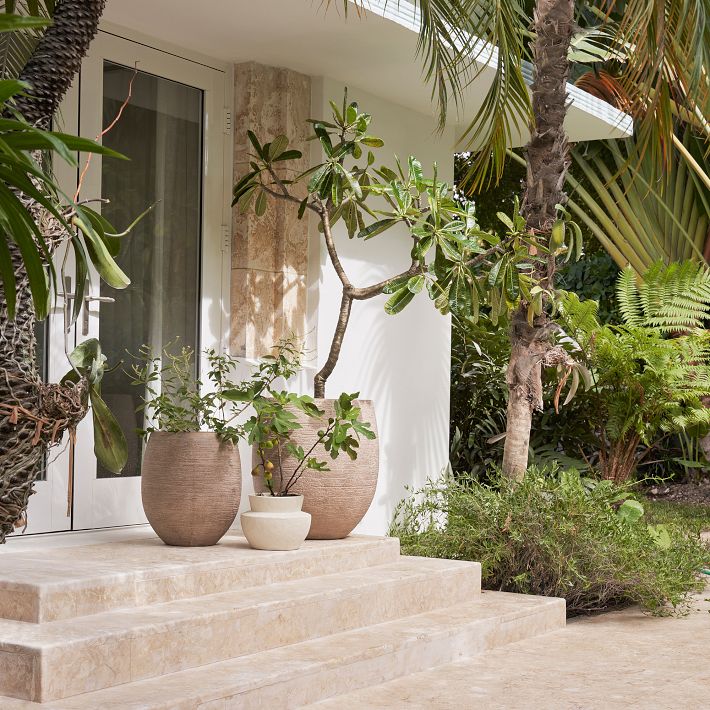 Curved Ficonstone Indoor/Outdoor Planters | West Elm