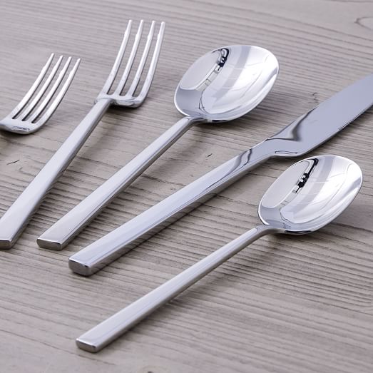 Kanto Stainless Steel Flatware Sets - Black Satin | West Elm