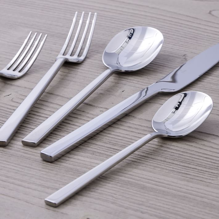 Kanto Stainless Steel Flatware Sets - Black Satin | West Elm