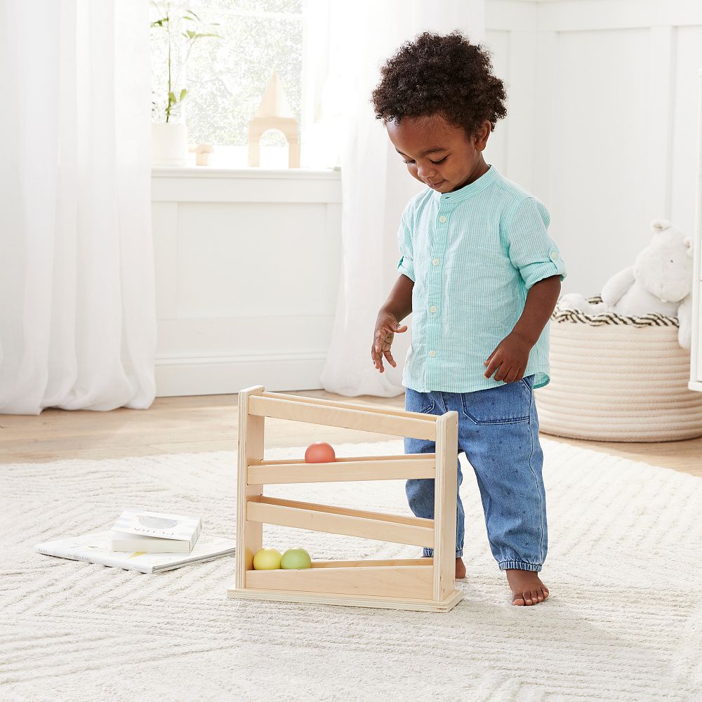 Wooden Rainbow Ball Drop Toy | West Elm