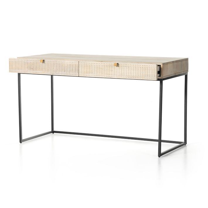 Carved Mango Wood Writing Desk (56") | West Elm