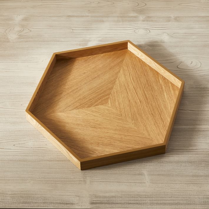 Modern Marquetry Wood Trays - Ashwood | West Elm