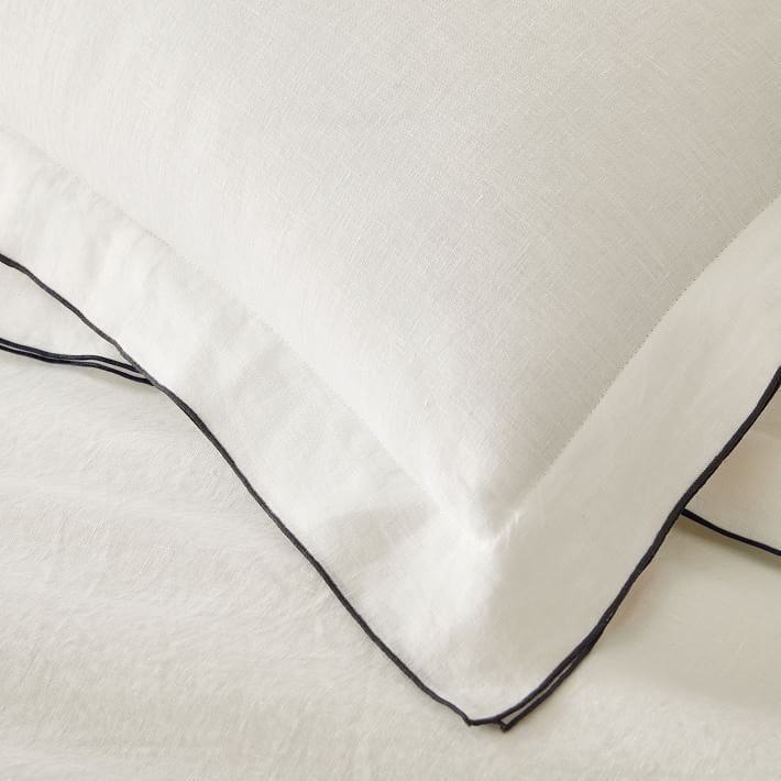 European Flax Linen Merrow Edge Duvet Cover & Shams | West Elm