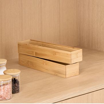 mDesign Bamboo Drawer Organizers (Set of 2) | West Elm