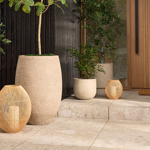 Curved Ficonstone Indoor/Outdoor Planters | West Elm