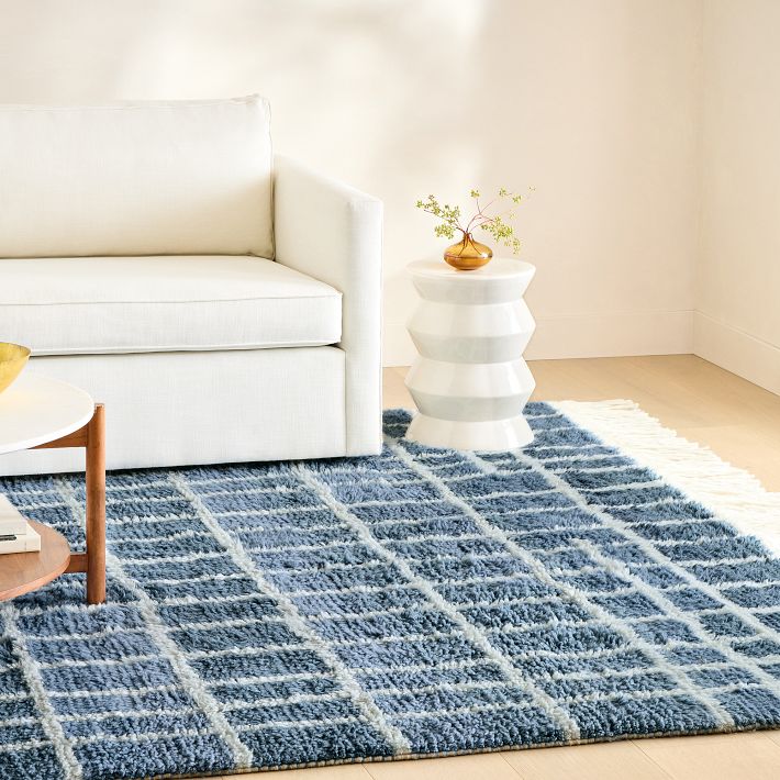 Grid Plaid Shag Rug | West Elm