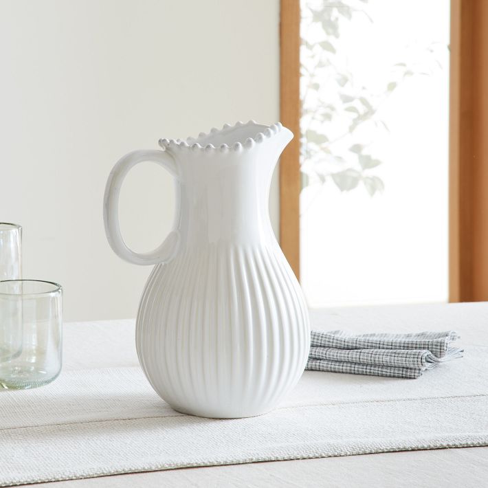 Costa Nova Pearl White Pitcher | West Elm