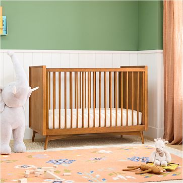 Mid-Century Convertible Baby Crib - Acorn | West Elm