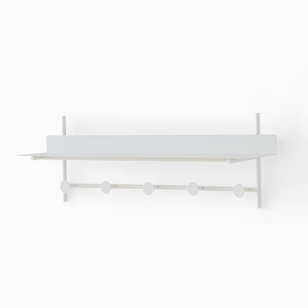 Floating Lines Shelf w/ Hooks | West Elm