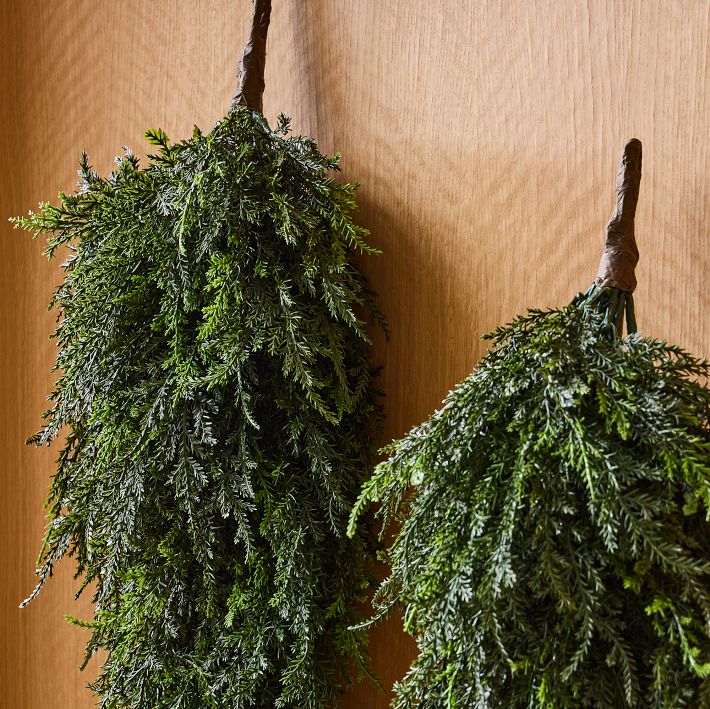 Faux Cedar Teardrop Swag - Set of 2 | West Elm