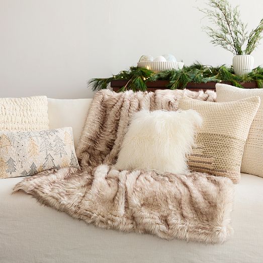 Faux Fur Feathered Throw | West Elm