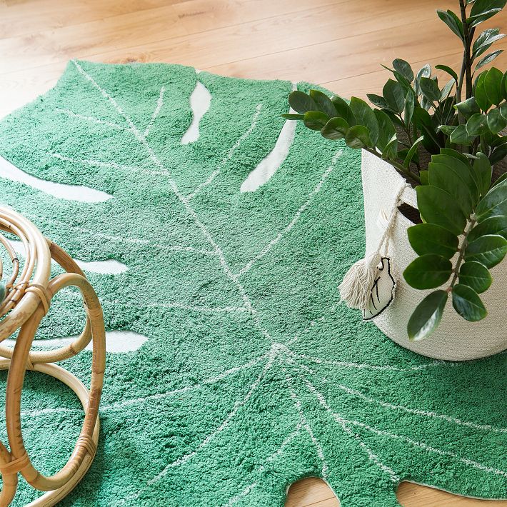 Lorena Canals Monstera Leaf Washable Rug | West Elm