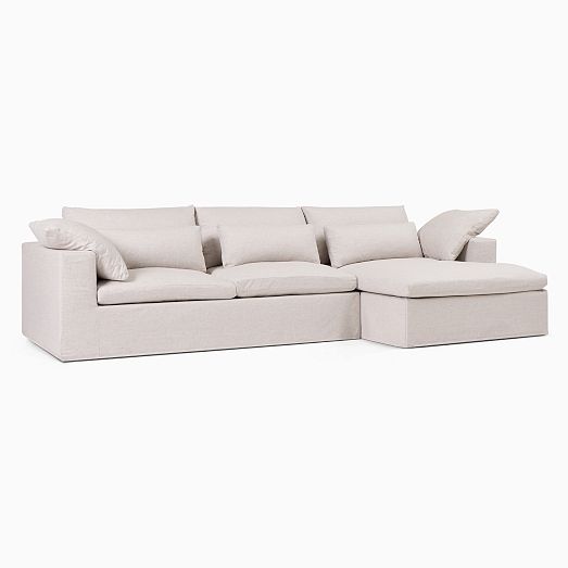 Harmony Modular Skirted Slipcover 2-Piece Chaise Sectional (122 ...