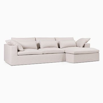 Harmony Modular Skirted Slipcover 2-Piece Chaise Sectional (122 ...