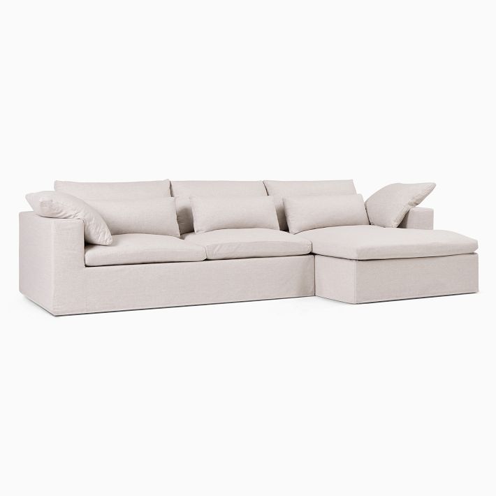 Harmony Modular Skirted Slipcover 2-Piece Chaise Sectional (122 ...