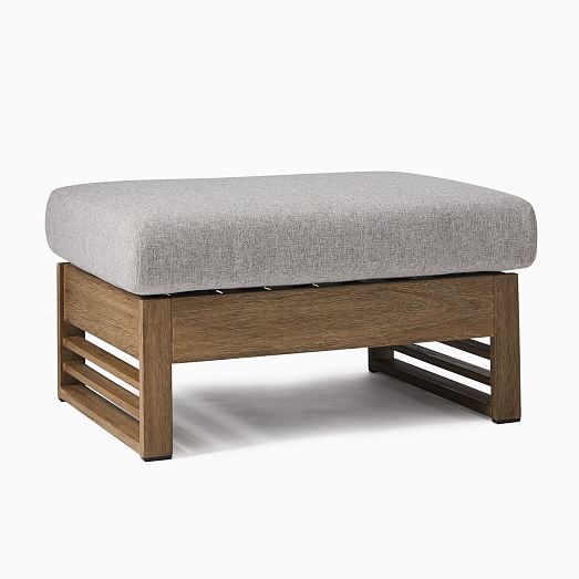 Santa Fe Slatted Outdoor Ottoman | West Elm
